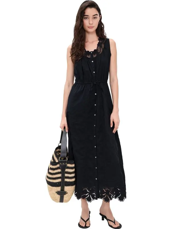 Rails Lorina Maxi Dress With Floral Embroidery - Black