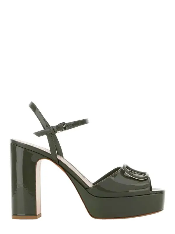 Valentino Garavani Vlogo Signature Patent Sandals - Green