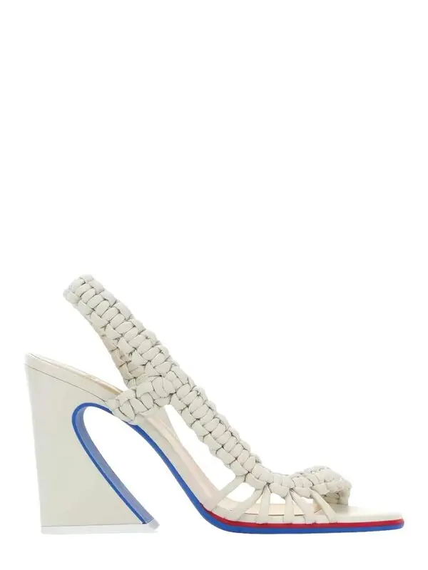 Fendi Braided Leather Arc Sandals - White