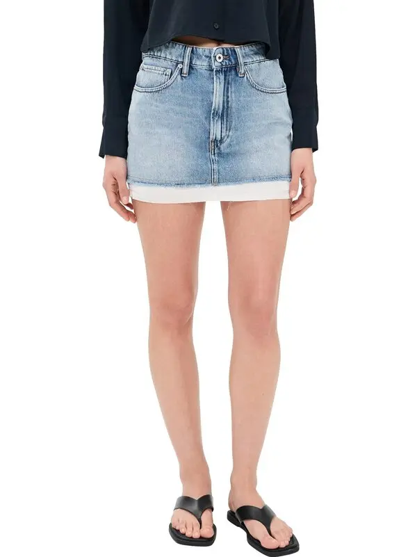 ALL THREE Nyra Mini Denim Skirt - Light Wash