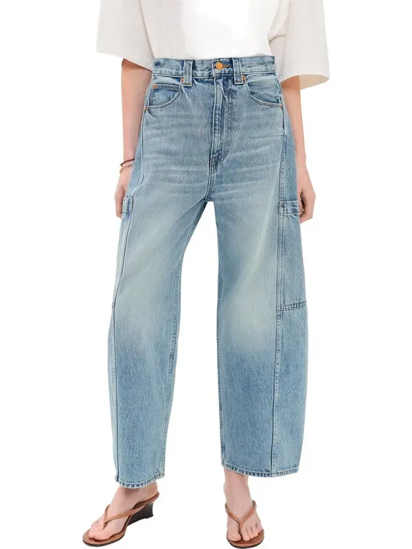 JAMIE HALLER Crop Painter Jeans - Worn Indigo