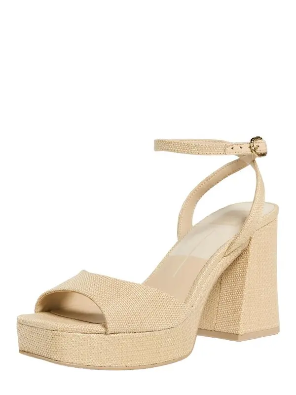 Dolce Vita Felicia Platform Sandals - Natural Raffia