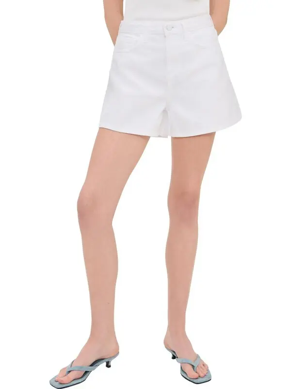 L'Agence Lissania Denim Shorts - Blanc