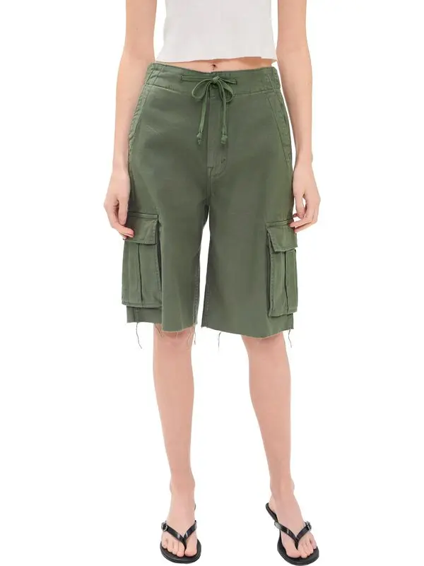 MOTHER The Free Fall Fray Shorts - Sir Yes Sir Military Green