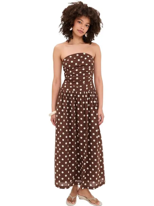 Joe's Jeans The Reina Maxi Dress - Chocolate/ecru Dot