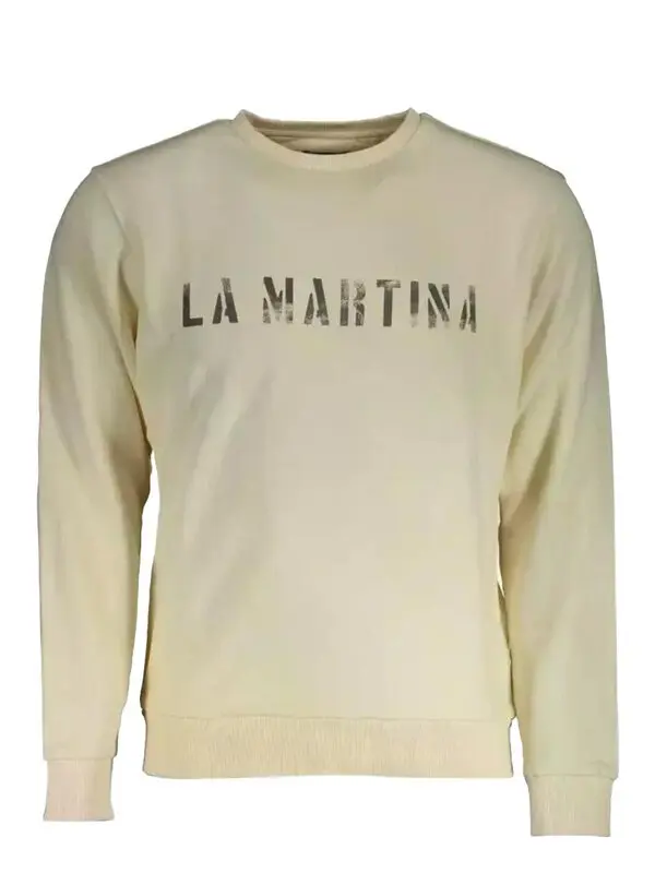 LA MARTINA Logo-print Crew-neck Sweater - Neutrals