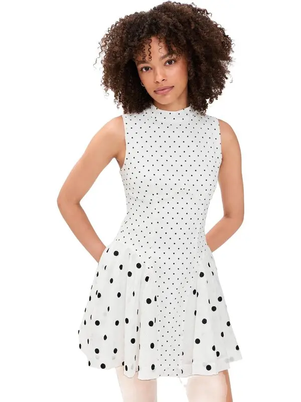 ANOTHER GIRL Polka-dot Mini Dress - White