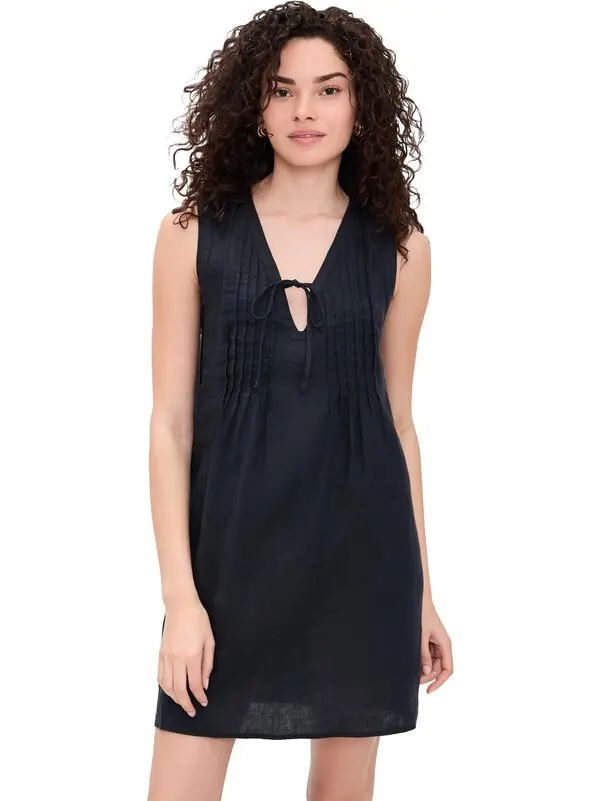 Splendid Stella Linen Mini Dress - Lead