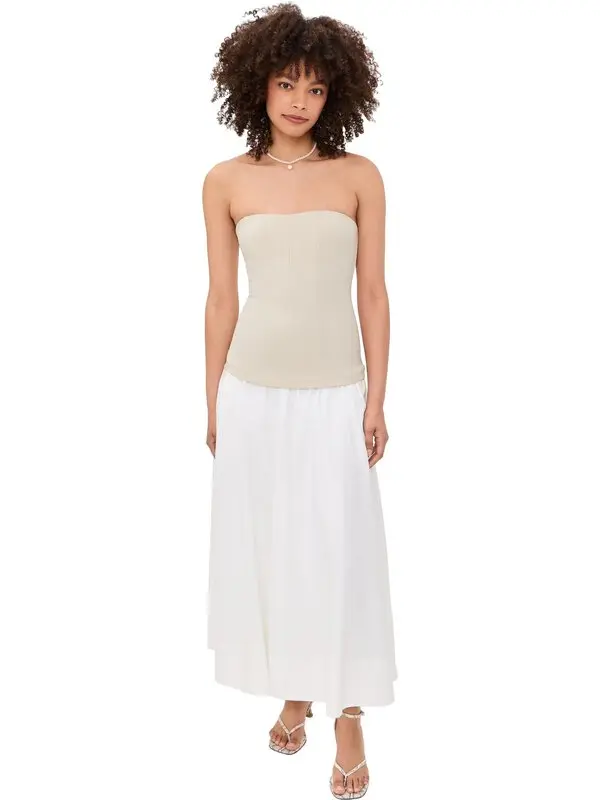 NIA Estela Strapless Midi Dress - Sand