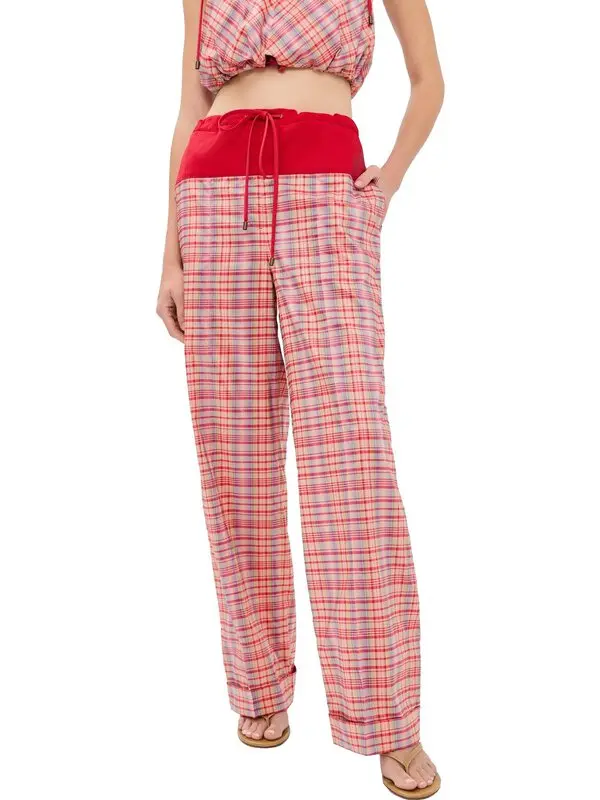 Rosie Assoulin Plaid Print Pants - Pink Plaid