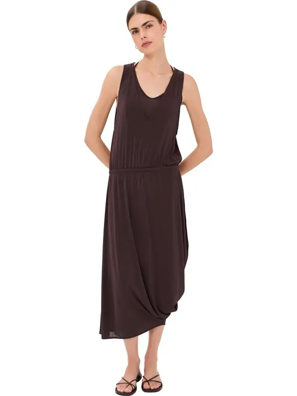 LEMAIRE Double Layer Drape Dress - Fig