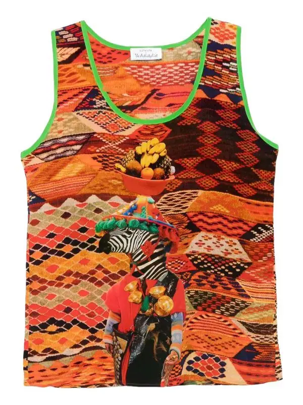 The Artistylist Graphic-print Tank Top - Orange