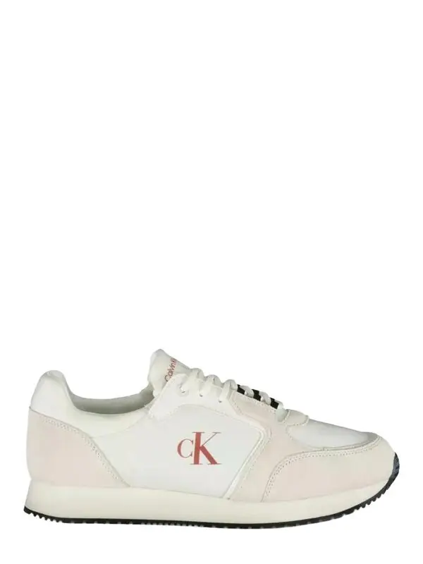 Calvin Klein Suede Panelled Logo-print Sneakers - White
