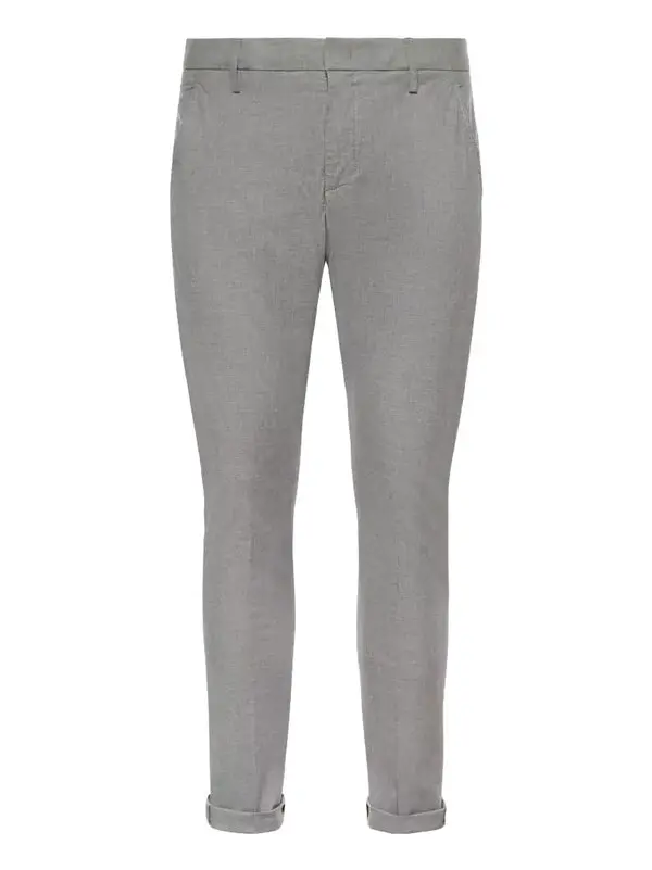 DONDUP Slub-texture Turn-up Trousers - Grey