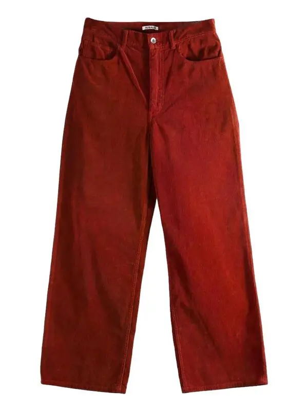 Auralee Corduroy Straight-leg Trousers - Red