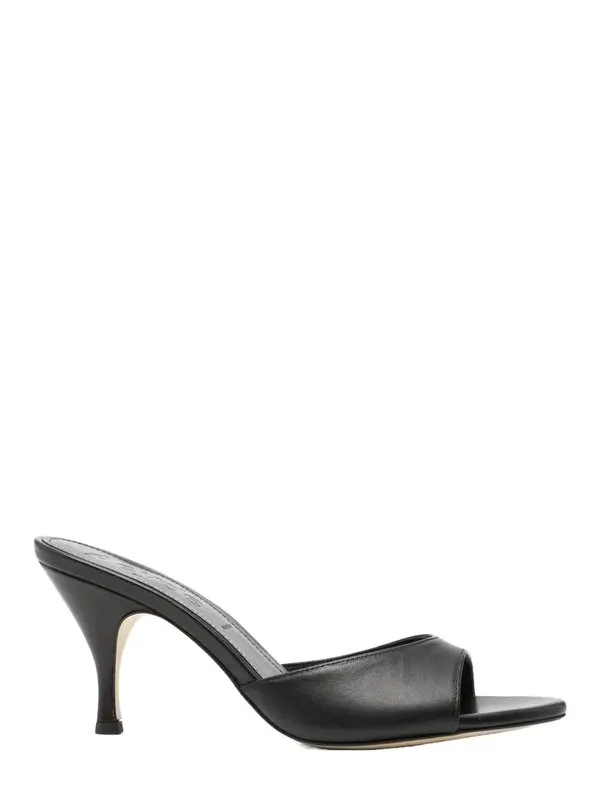 AeydĒ Samia Leather Stiletto Heel Sandals - Black