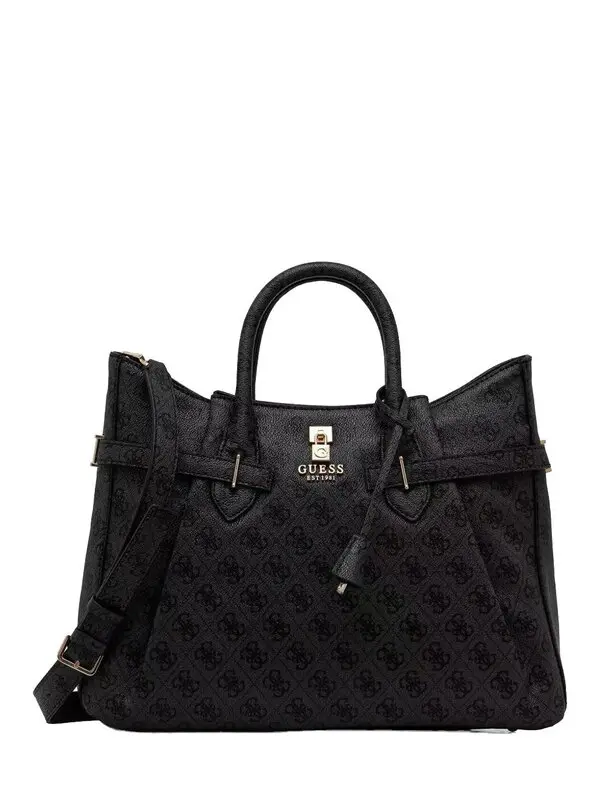 Guess Monogram Pattern Tote Bag - Black