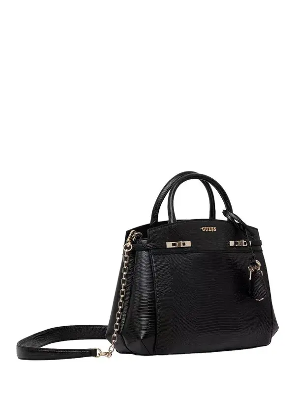 Guess Lizard-effect Tote Bag - Black