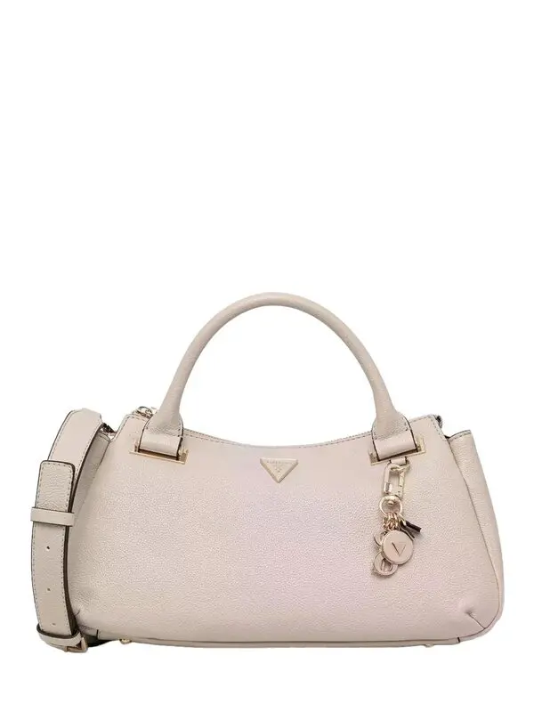 Guess Evie Pebbled Tote Bag With Logo Plaque - Neutrals