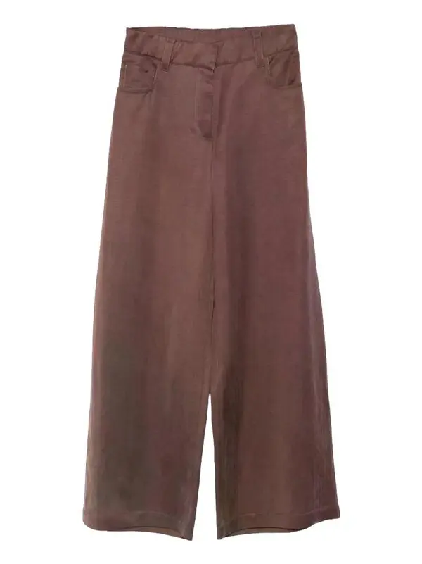 ALYSI Wide-leg Trousers - Brown
