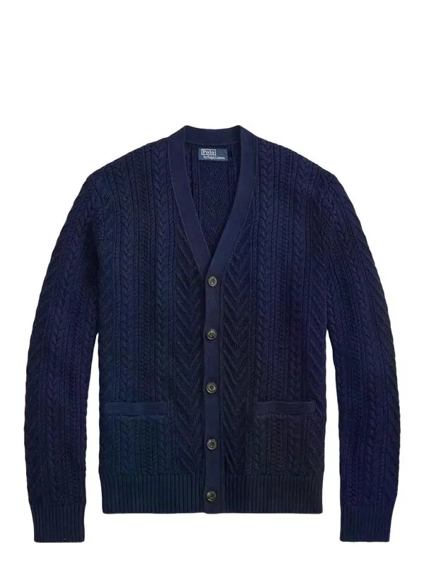 Polo Ralph Lauren Aran-knit Cotton Cardigan - Blue