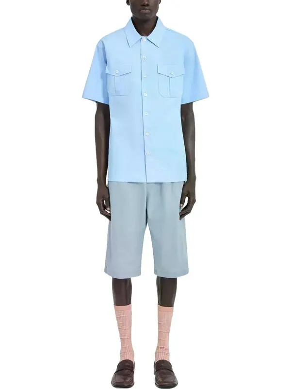 MAISON MARGIELA Fused Poplin Short-sleeve Shirt - Blue