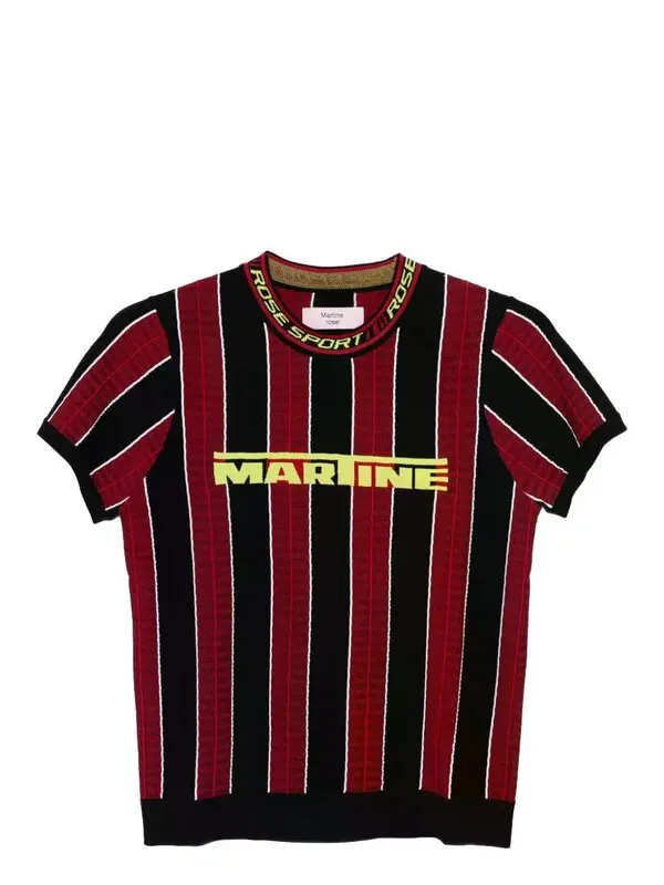 Martine Rose Striped Logo T-shirt - Black