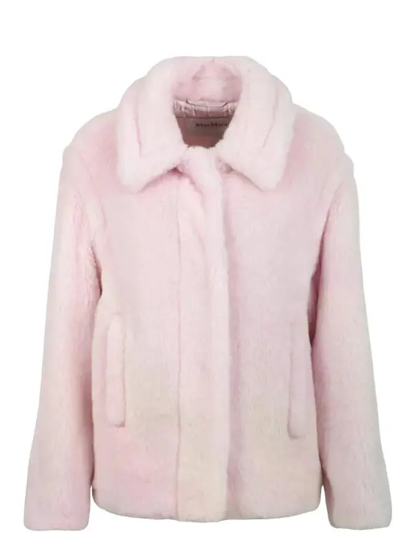 Max Mara Classic Collar Teddy Jacket - Pink