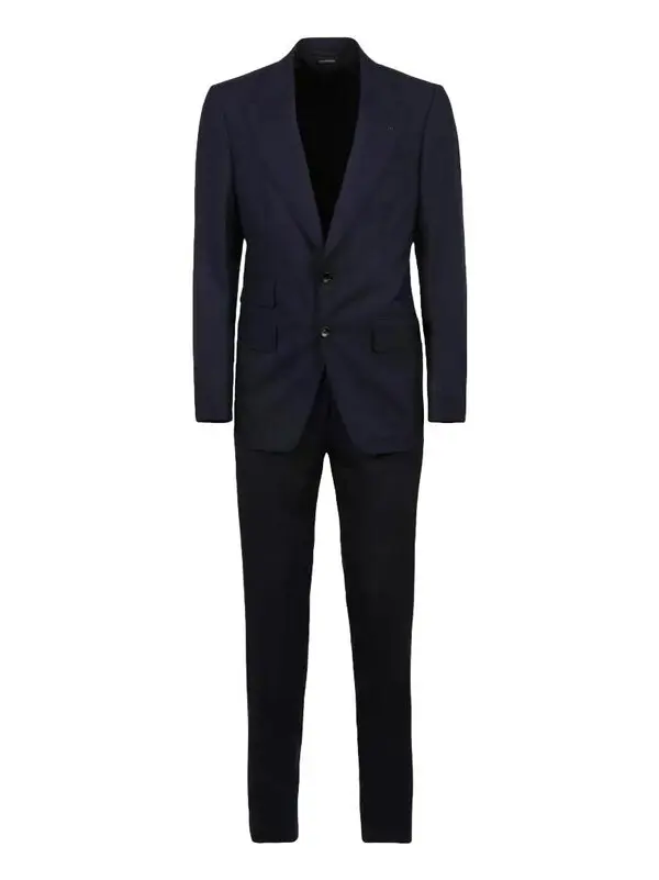TOM FORD Satin Peak Lapel Suit - Blue