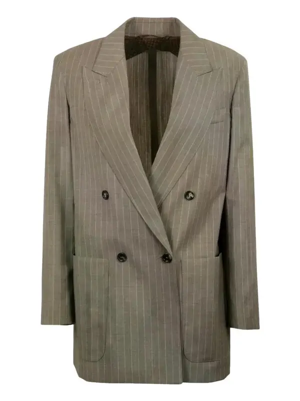 Max Mara Pinstriped Double-breasted Blazer - Brown