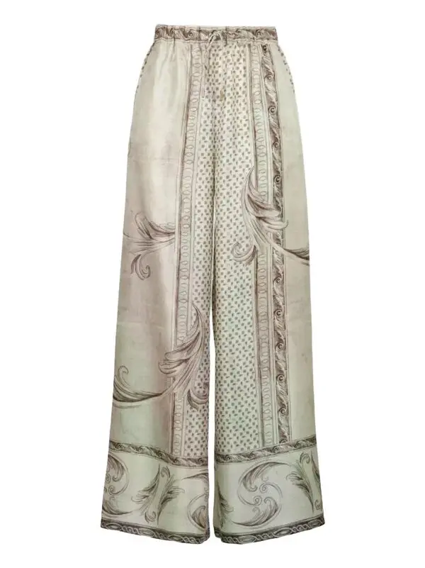 Max Mara Elasticated-waist Printed Trousers - Neutrals