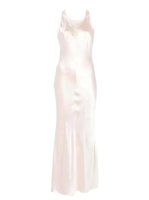 Matieres Fecales Satin Racerback Maxi Dress - Pink
