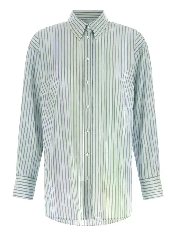XACUS Striped Cotton Shirt - Green