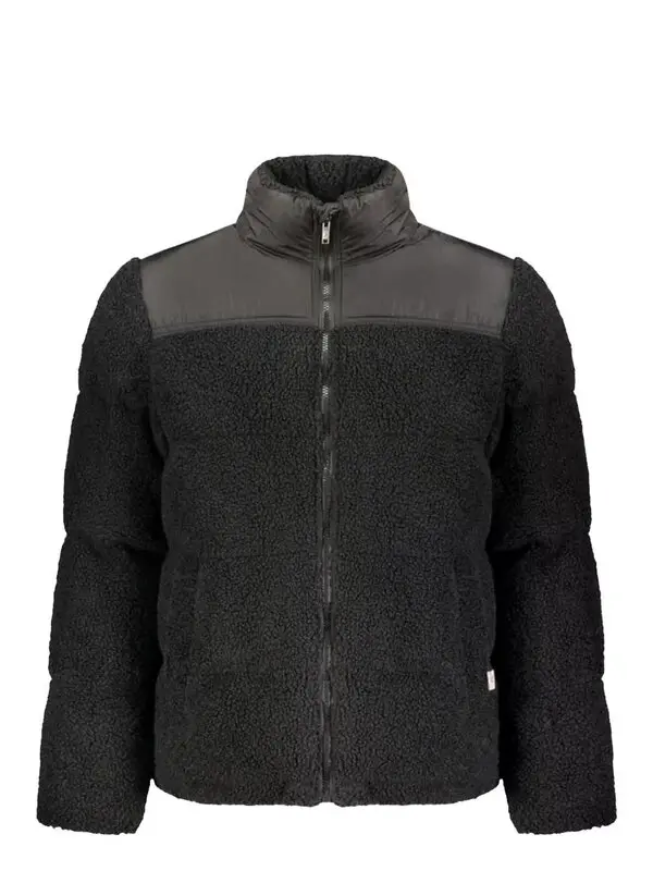 RIFLE Panelled Faux Shearling Jacket - Black