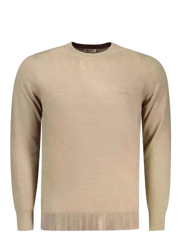 RIFLE Embroidered Logo Fine-knit Sweater - Neutrals