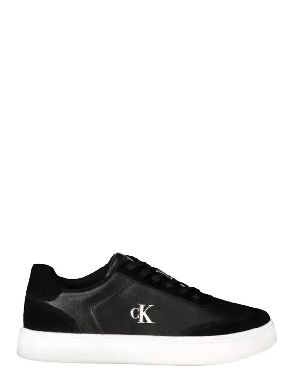 Calvin Klein Logo-plaque Leather Sneakers - Black