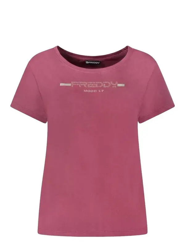 FREDDY Rhinestone-embellished Logo T-shirt - Pink