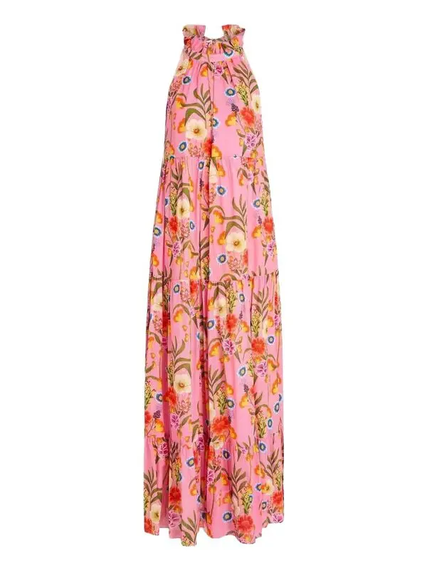 Borgo De Nor Pandora Floral-print Tiered Dress - Pink
