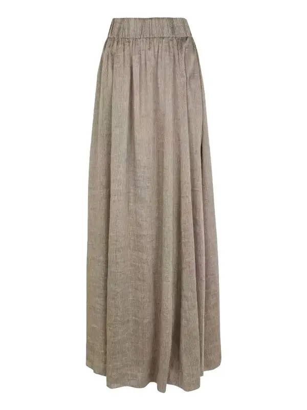 CORTANA Striped Gathered Maxi Skirt - Grey