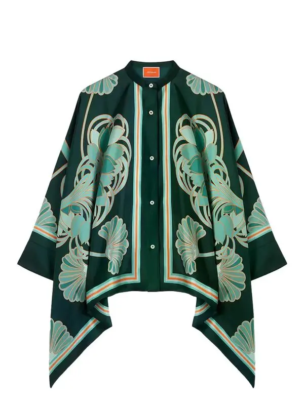 La DoubleJ Floral-print Foulard Shirt - Green