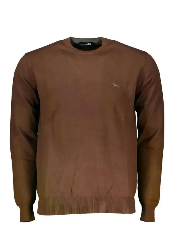 HARMONT & BLAINE Embroidered Crew-neck Sweater - Brown