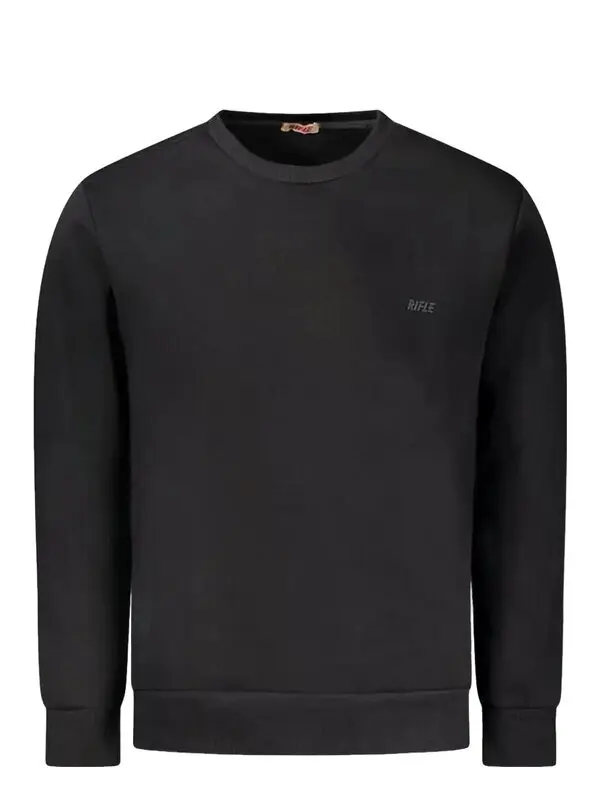 RIFLE Embroidered-logo Crew-neck Sweater - Black