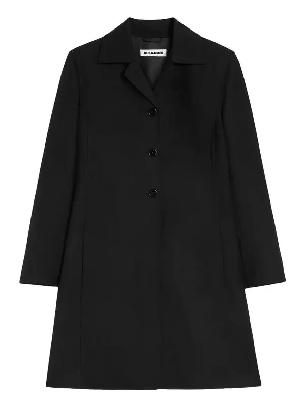 JIL SANDER Twill Coat - Black