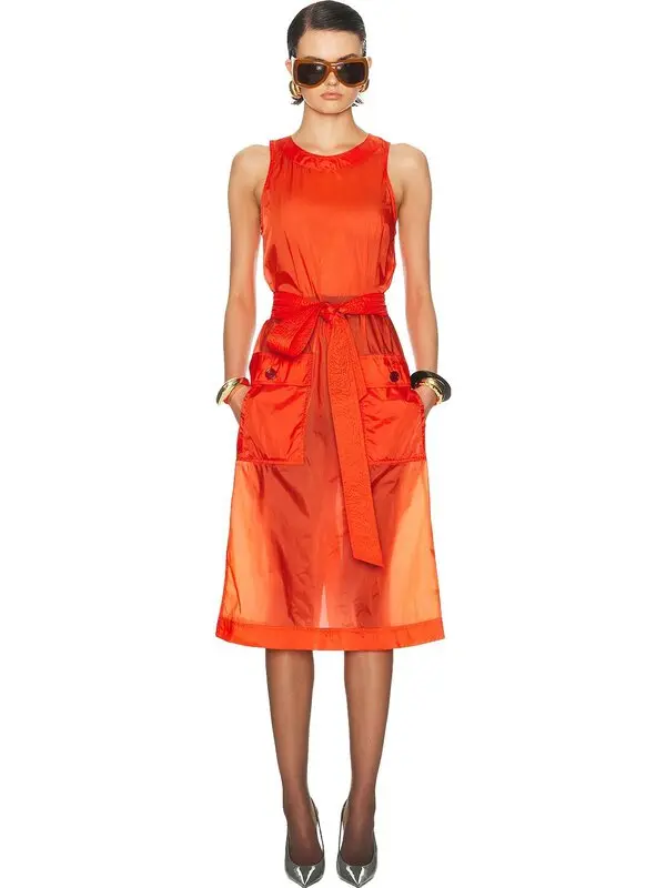Saint Laurent Nylon Dress - Rouge Orange