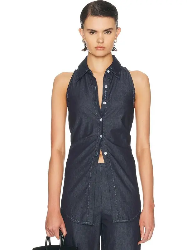 SIMONMILLER Loch Sleeveless Chambray Top - Indigo