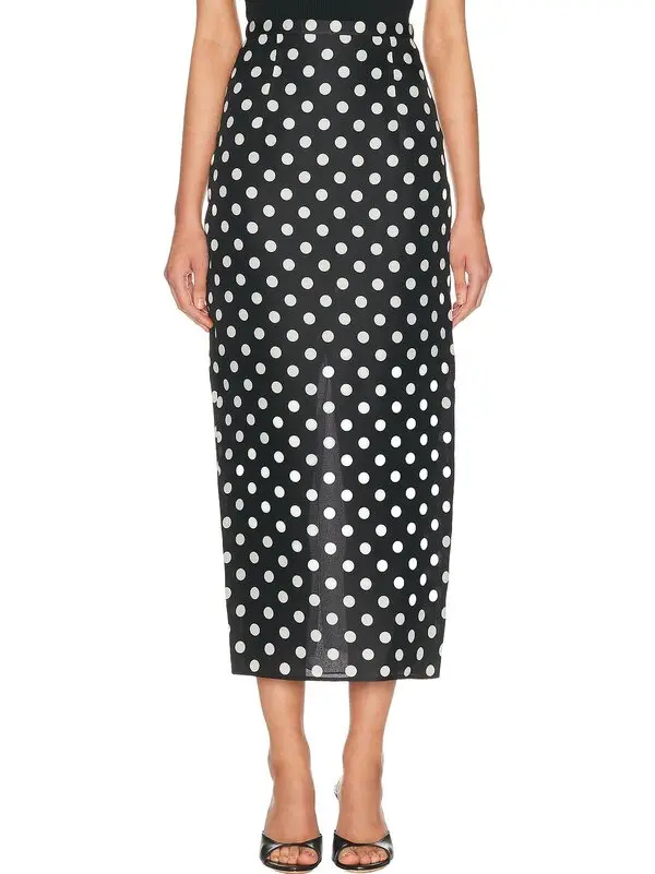 Khaite Winton Skirt - Medium Dot Black