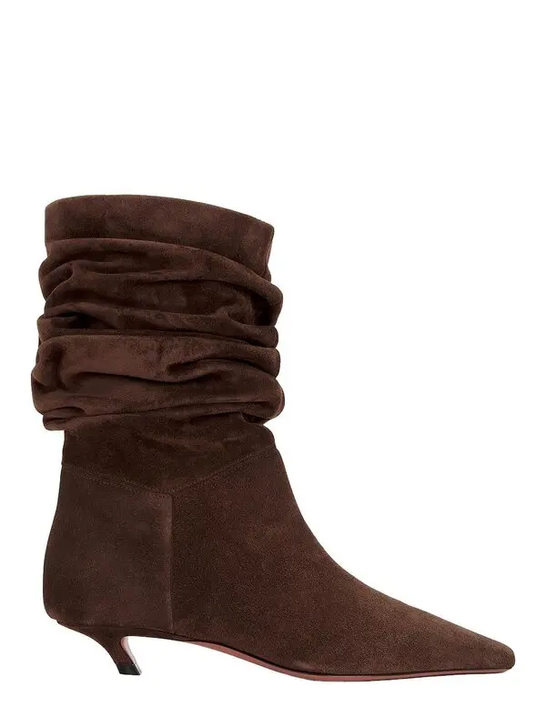 Amina Muaddi Jamie Crosta 25 Boots - Coffee