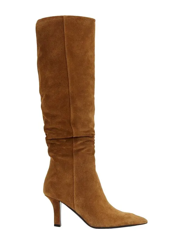 Amina Muaddi Christine Slouch 80 Boot - Cognac