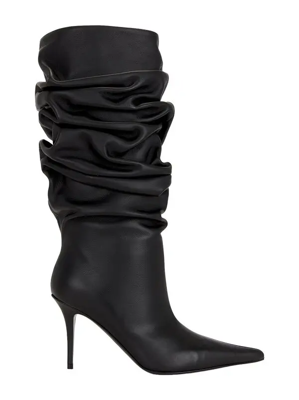 Amina Muaddi Anok 105 Latex Bootie - Black