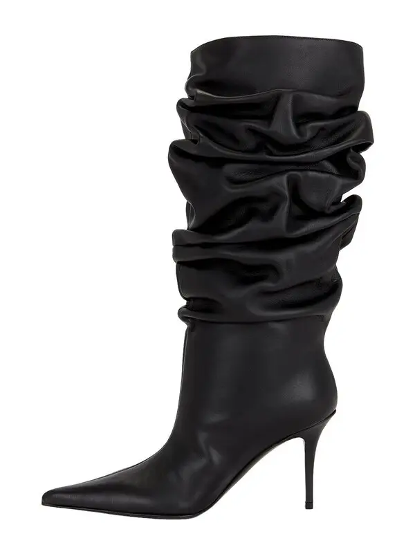 Amina Muaddi Anok 105 Latex Bootie - Black